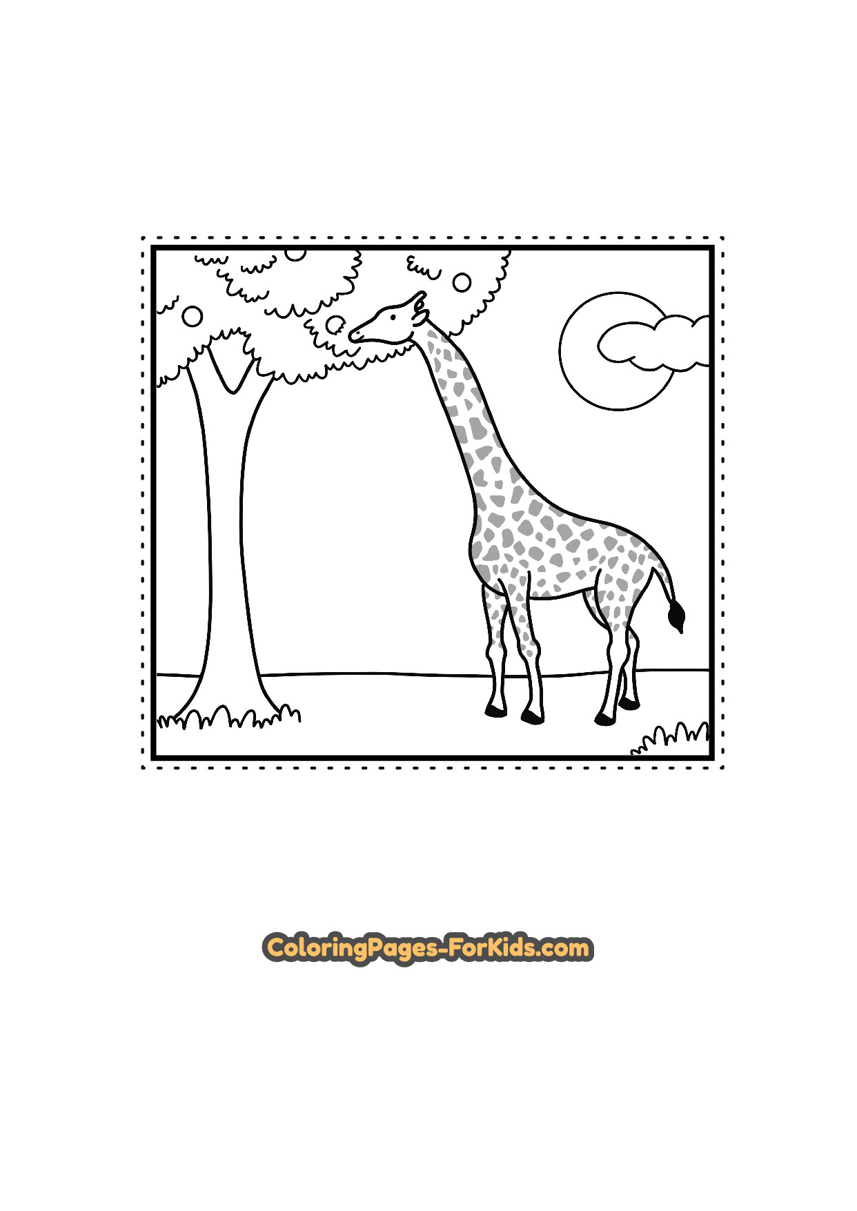 Animal Coloring Pages for Kids: Giraffe