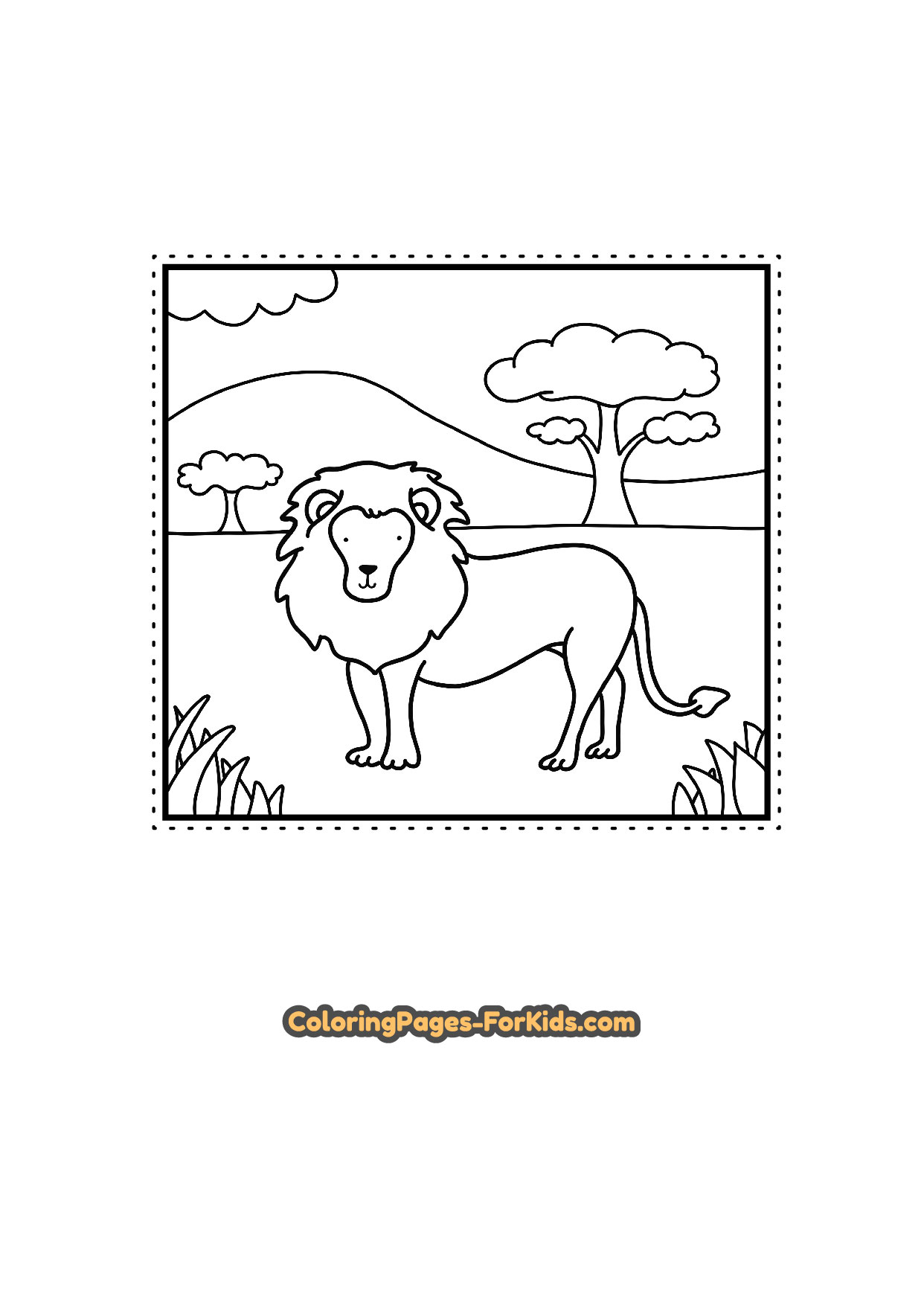 Lion Coloring Page for Kids