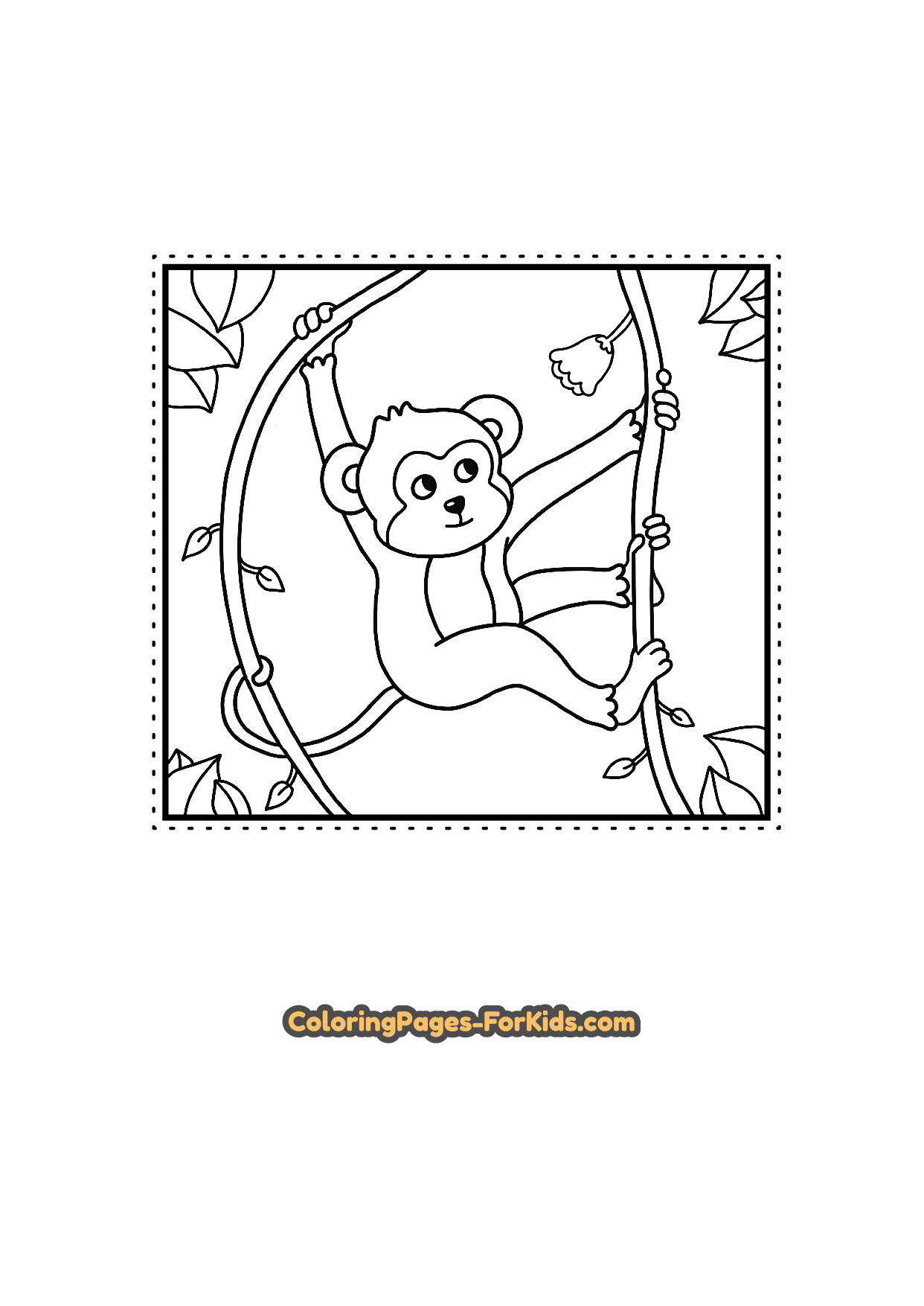 Monkey Free Printable Drawing for Kids
