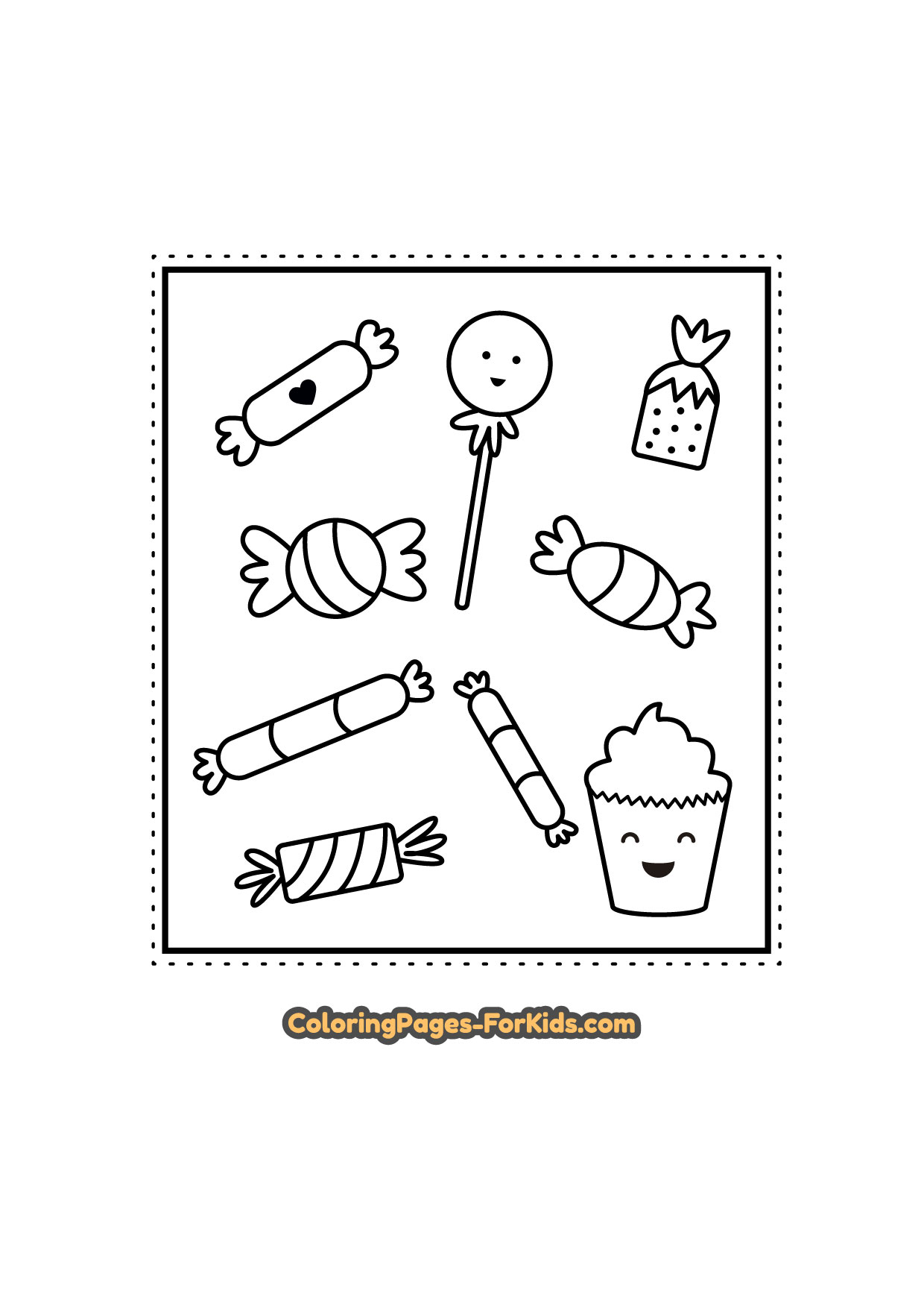 Free Coloring Pages * Sweet Candies