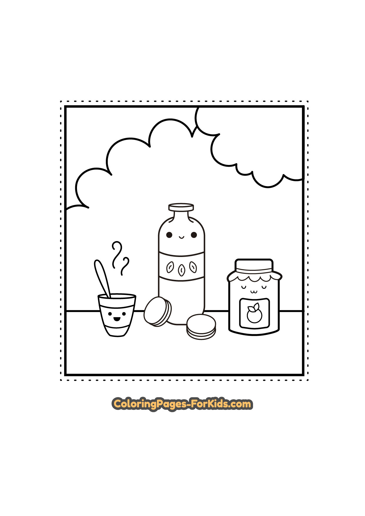 Online Coloring Pages for Kids: Breakfast