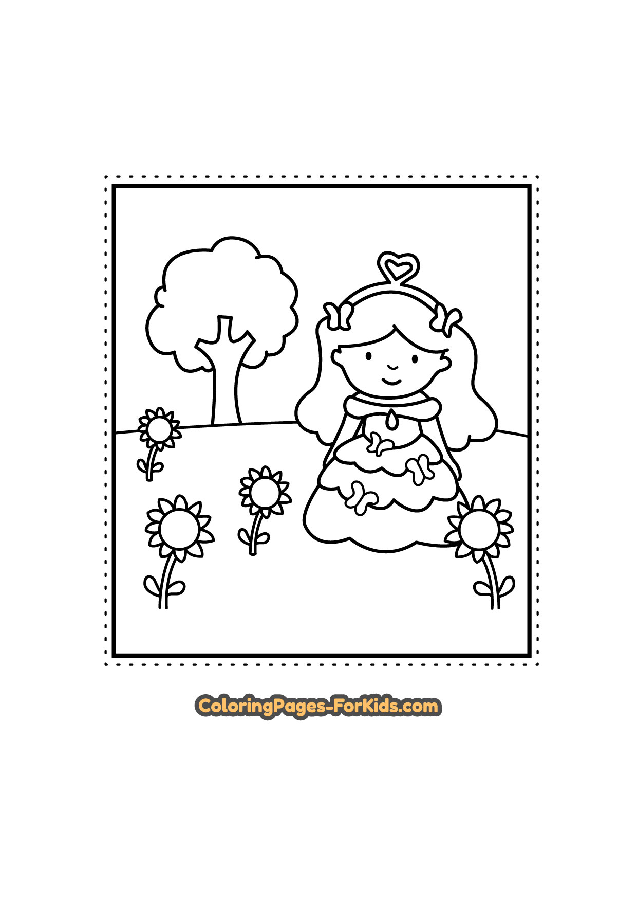 Princess Drawings to Color * Butterflies