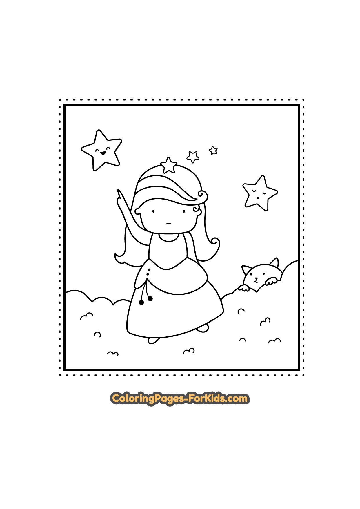 Princess online and printable coloring pages
