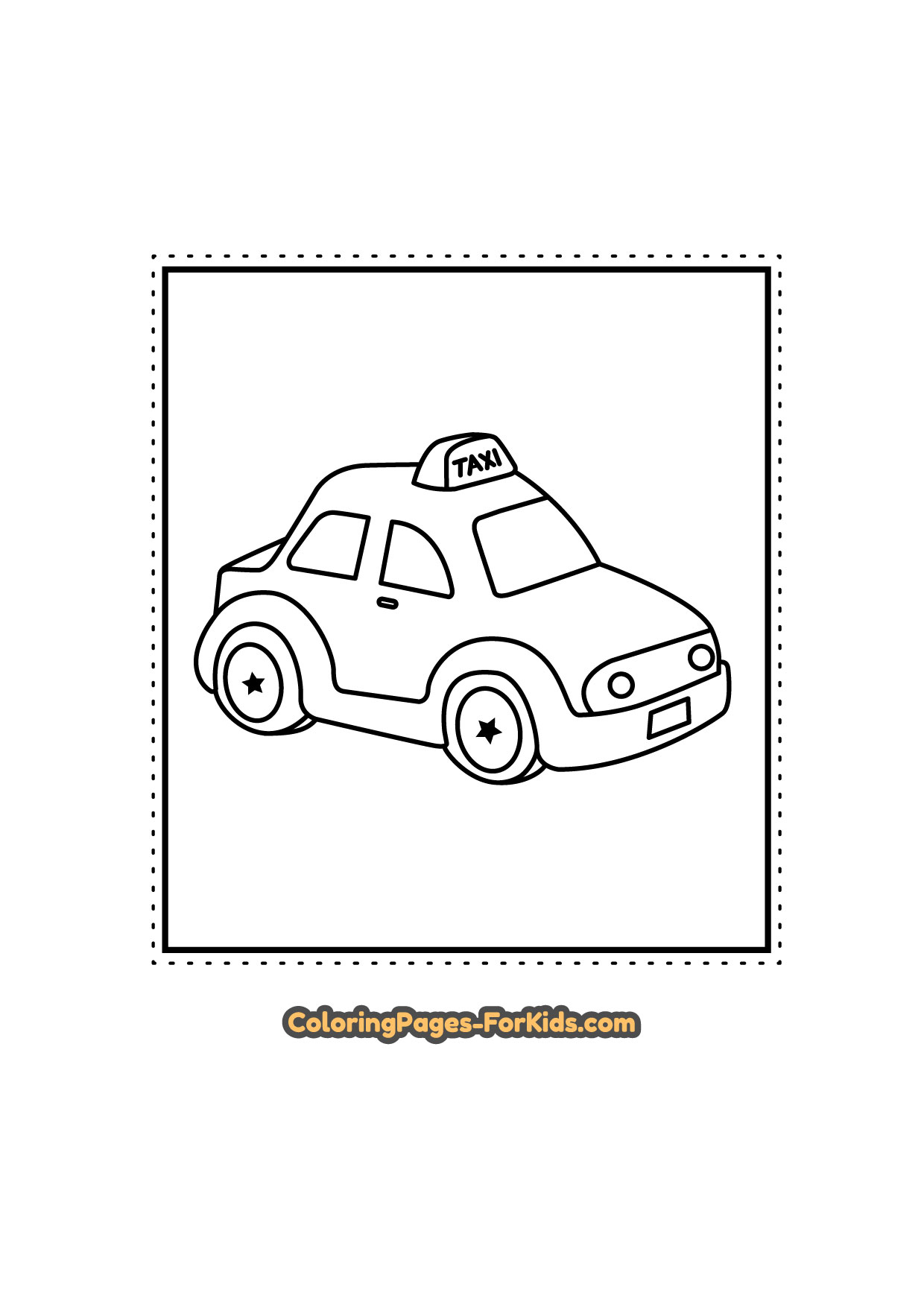 Printable Drawings for Children * Taxi