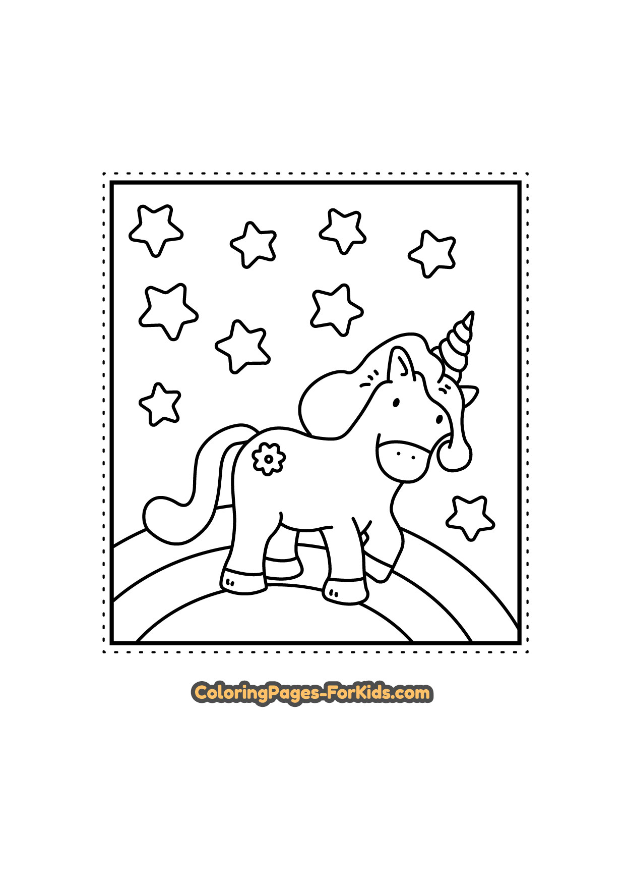 Unicorn Coloring Pages * Rainbow