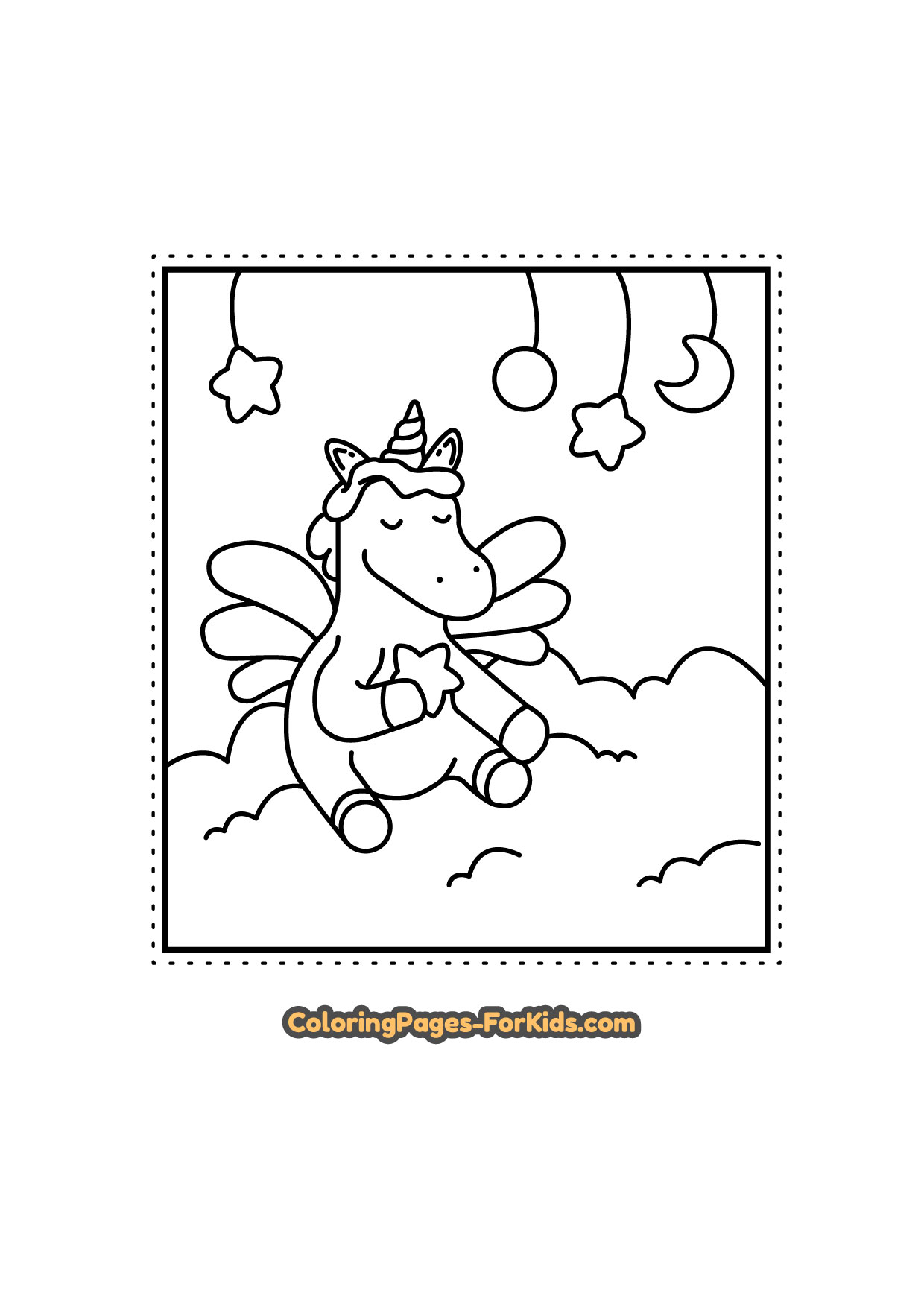 Printable Coloring Pages * Unicorn with wings