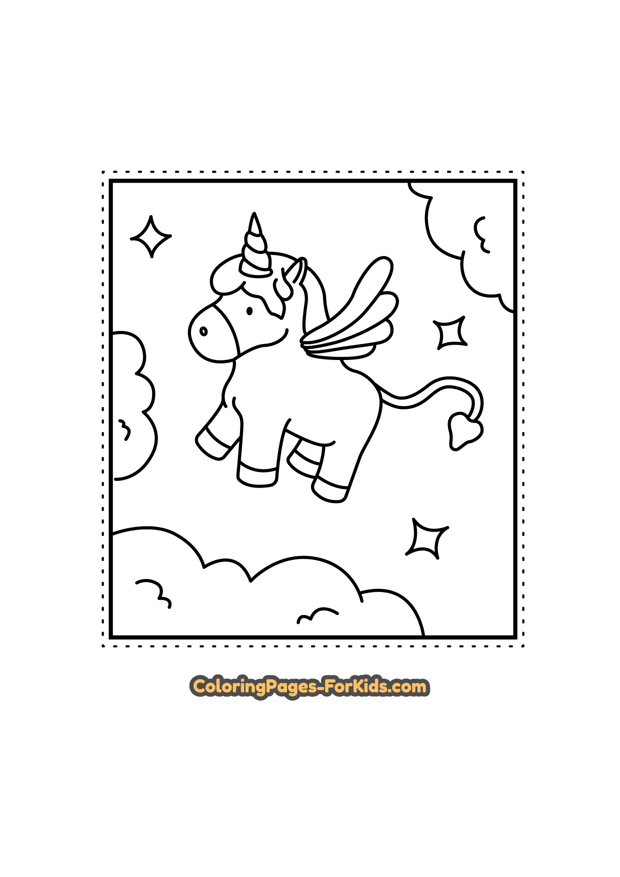 Free Drawings to color * Flying Unicorn